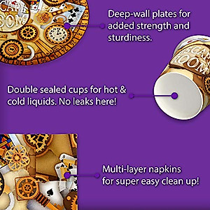 Escape Room Party Supplies Set Plates Napkins Cups Tableware Kit for 16