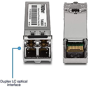 TRENDnet 1000Base- SX Industrial SFP to RJ45 Multi-Mode LC Module, TI-MGBSX, Up to 550m (1,804 Ft), IEE 802.3z, ANSI Fiber Channel, Data Rates up to 1.25Gbps, LC-Type Duplex, Lifetime Protection