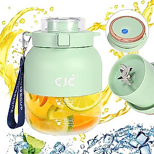 Portable Blender, 2023 New Big Belly Bottle, 500 ML Bottle Blender with 10 Blades, USB Rechargeable, 17 Oz To-Go Cups and Spout Lids, for Kitchen, Home, Travel, for Shakes and Smoothies，BPA-Free