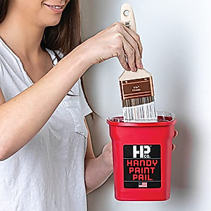 Handy Paint Pail, Holds 32-fl oz of Paint or Stain, Efficient for Clean-ups and Quick Color Changes with Integrated Magnetic Brush Holder