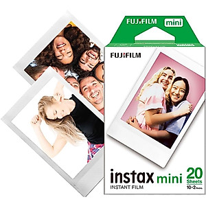 Fujifilm Instax Mini Instant Film 20 Exposures, 20 Sticker Frames for Fuji Instax Prints, Bundle