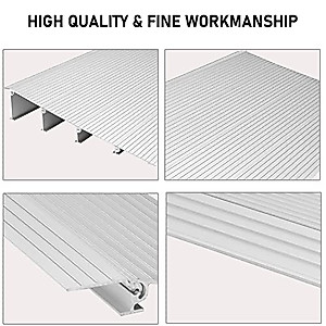 Sidasu Door Threshold Ramp 1" Rise Threshold Ramp for Wheelchairs High Aluminum Threshold Ramp for Wheelchairs Maximum Load of 810lbs for Wheelchair Scooters Power Chairs Walkers