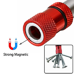 Saipe 2pcs Adjustable Screw Depth Screwdriver Bit Holder Magnetic Steel Screwdriver Drywall Bit 1/4 Inch Hex Shank with S2 Phillips 2 Screw Driver Bits