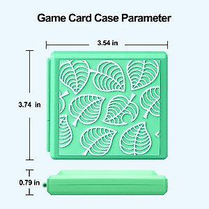 JINGDU JEMDO 12-Slot Switch Game Card Case Compatible with Switch Game & Micro SD Cards, Hard Shell, Soft Lining, The Cute Games Cartridge Holder Organizer Suitable for NS/Lite/OLED Game Card, Leaf