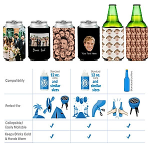 Custom Can Cooler Personalized Cup Sleeves with Photo Logo Bottles Beer Holder for Wedding Birthday Party - Custom1