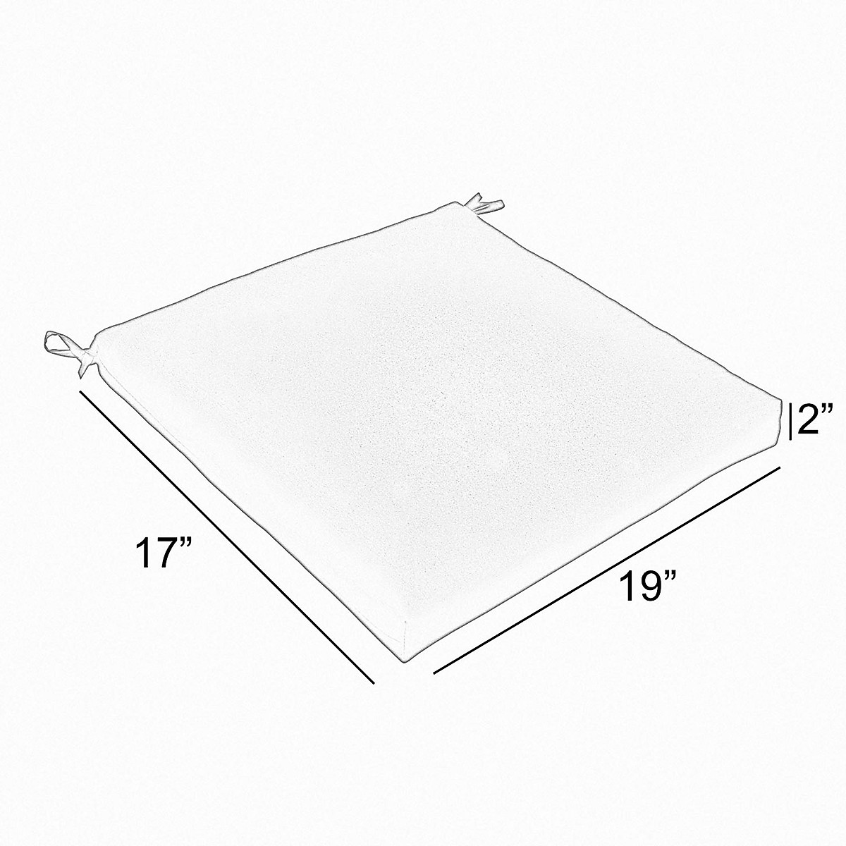 Sorra Home Sunbrella Indoor/Outdoor Cushion Corded Chair Pad Set, 19 in x 17 in x 2 in, Spectrum Denim/Cast Pumice 2 Count