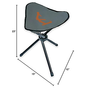 Half Rack Karrylite 3 Legged Stool - Mobile Fold-Out Tripod Seat Portable for On-The-Go - Hunting Stool for Up to 300 Lbs - Strong, Compact Camping Stool w/Shoulder Strap - Perfect for Ground Blinds