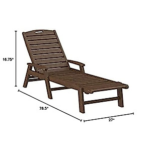 Trex Outdoor Furniture Yacht Club Stackable Chaise Lounger with Arms, Vintage Lantern
