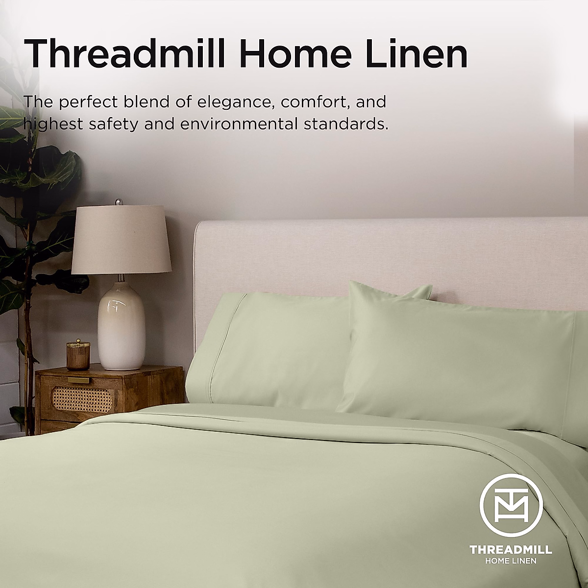 Threadmill Luxury Supima Cotton Sheets, Luxury 1200 Thread Count Soft 100% Cotton Sheets for Full Size Bed, 4 Pc Sage Green Bed Sheets Full Set, 5-Star Hotel Quality Deep Pocket Bed Sheets Set