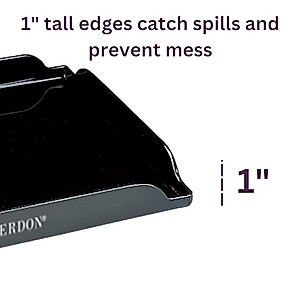 Jerdon Black Coffee Maker Tray - 8" by 10" Plastic Tray for Countertop Organization - Raised Edges Designed to Hold Spilled Liquid & Containers - Great for Kitchens or Bathroom Vanity - CMT10B