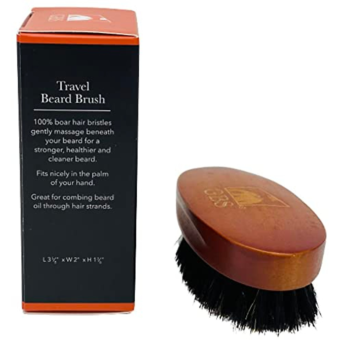 G.B.S 2 Pack Beard Travel Brush with Boar Bristles Great for Dry or Wet Beards Distributes Balm, Oil for Growth and Shine and Softness Professional Durable Camping