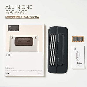 POUT EYES10 - Compact Laptop Stand - Reusable Adhesive Computer Keyboard Holder - Mini Slim Sleek - Compatible w/ MacBook Air Pro Samsung Dell HP & More 15" Laptops - Portable Ergonomic (Space Gray)