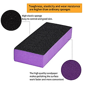 LNAUJS 8 Pack Nail File and Buffer Block, Portable Manicure Tools Kits, 100/180 Grit, Black Nail Pedicure File and Sanding Buffing Grinding Plisher File