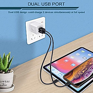 【5Pcs】 USB Plug, Wall Charger Fast Charging Block, Power Adapter Cube 2 Port Charge Travel Brick Cell Quick Chargers Box cargador for iPhone 14 13 12 SE 11Pro Max Samsung Galaxy LG iPad X 8 7 6 Plus