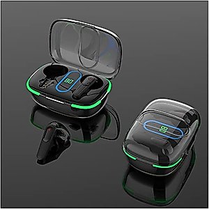 ESYEM Mini Portable Headphones Digital Display Touch-Control Earbuds Noise Reduction Bluetooth 5.3 Sport Earbuds Earphones with LED Breathing Lamp
