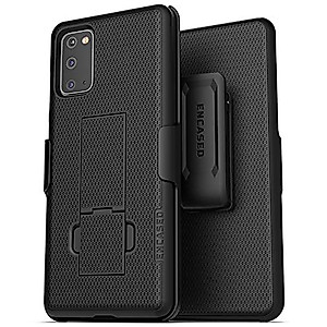 Encased Galaxy S20 Belt Clip Case (2020 DuraClip) Slim Cover with Holster (Samsung S20 6.2) Black