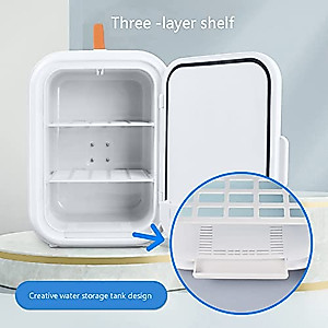 Skincare Fridge with Drawer LED Mirror Beauty Mini Refrigerator Quiet for Bedroom Portable Compact Makeup Fridge to Skin Care Cosmetics Chill Perfect for Girls Woman,White