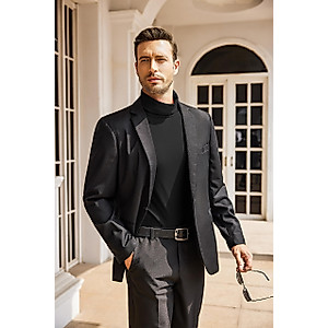 COOFANDY Men's Casual Slim Fit Turtleneck T Shirts Lightweight Basic Cotton Pullovers