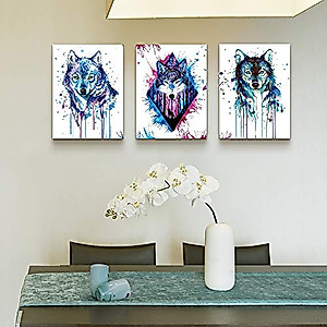 Canvas Wall Art for Living Room Bedroom family bathroom Wall decor, modern Abstract paintings animal Wolf wall Pictures 3 piece Wall Prints Artworks office Decoration, fashion Home wall Decorations