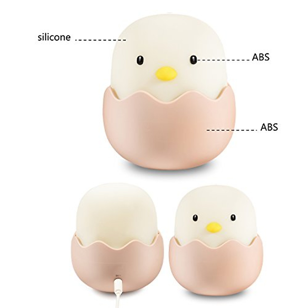 Qwifyu Kids Night Light, Cute Creative Egg Shell Baby Night Light with Touch Sensor, Nursery Night Lights, Kawaii Desk Accessories, Room Decor for Boys Girls Kids Gifts