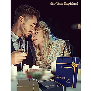 Hip Flasks For Liquor for Men by Bottisia 3Oz 18K Rose Gold Pocket Hip Flask with Whisky Flask Funnel & Genuine Leather Pouch, a Luxury Hip Flask Birthday Gift Set for Men/Father/Grandfather/Groomsmen