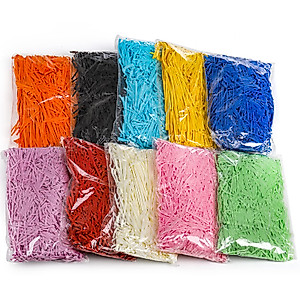 Hiceeden 1000g Shred Paper for Gift Box, Multicolored Raffia Grass, Easter Basket Filler for Gift Wrapping, Egg Stuffer, Party Supplies, 10 Colors 10 Bags