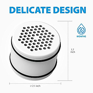Waterdrop WHR-140 Shower Filter Replacement Cartridge for Culligan® WHR-140, WSH-C125, ISH-100, HSH-C135, Shower Head Water Filter, with Advanced KDF Filtration Material, Pack of 2