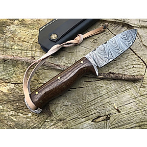 Perkin Damascus Steel Hunting Knife With Sheath Skinner Knife - SK1300