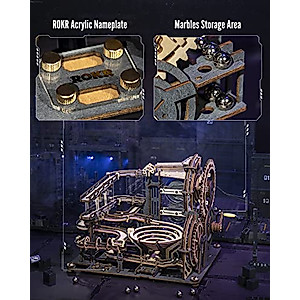 ROKR 3D Wooden Puzzles for Adults Marble Run Model Building Kit(LGA01 Marble Night City)