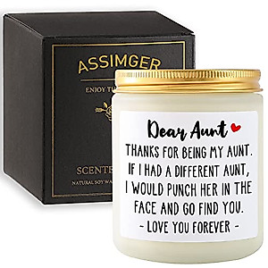 Aunt Gifts, Mothers Day Gifts for Aunt, Best Aunt Ever Gifts, Aunt Gifts from Niece/Nephew, Aunt Birthday Gift, Funny Thanksgiving Christmas Gifts for Aunt Aunty Auntie - Lavender Scented Candles