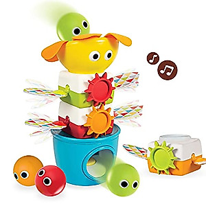 Yookidoo Babies Musical Tumble Ball Stacker Toy. Colorful Sensory Toddlers STEM Enhancing Game. Battery Operated Stacking Tumbling Play. Ages 9 Month Up.