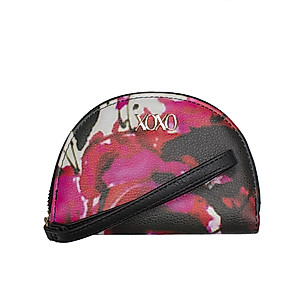 XOXO Women’s Wallet Small Floral Print Saffiano Leather Dome Indexer Purse With Wristlet