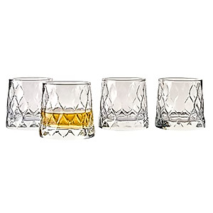 Pasabahce Premium Whiskey Glasses Set Of 4 - Exclusive Cocktail, Scotch, Bourbon, Liquor, Rum Glasses - Old Fashioned Glasses - 10.25 Oz Drinking Glasses - Perfect for Parties, Gifts