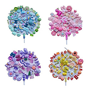 200 Pcs Charms Cute Set, Mixed Resin Charms Bulk Set Ornament Scrapbooking (200)