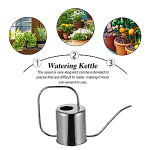 Cabilock Watering Can Flower Watering Pot Spout Watering Kettle Flower Gardening Tool Kids Metal Water Bottles Plant Potted Kettle Antique Child Galvanized Stainless Steel Garden Supplies