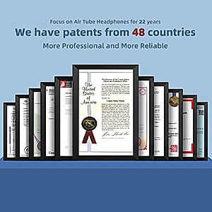 ibrain Air Tube Headphones EMF Free Airtube Earbuds Wired with Patented Air Tube Technology for Safe Listening Mode Air Tube Headset Noise Isolating in-Ear Earbud with Mic - Rose Gold