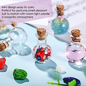 30 Pieces 0.9 x 0.6 inches Mini Glass Bottles Clear Drifting Bottles Small Wishing Bottles with Cork Stoppers for Wedding Birthday Party DIY Crafts Supplies