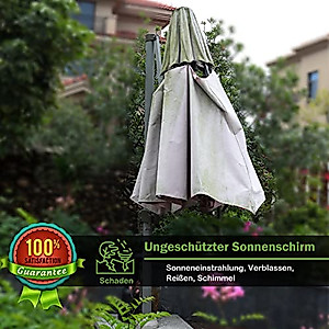 Raword Patio Umbrella Cover for 9ft to 11ft,Waterproof Offset Parasol Cantilever Umbrella Cover with Zipper Used for Outdoor,Garden,Hanging(Black)