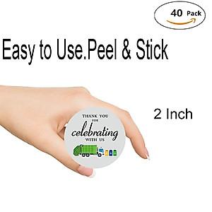 MAGJUCHE Garbage Trash Truck Party Thank You Stickers, Boy Birthday Party Supplies, Sticker Labels for Favors, 2 Inch Round, 40-Pack