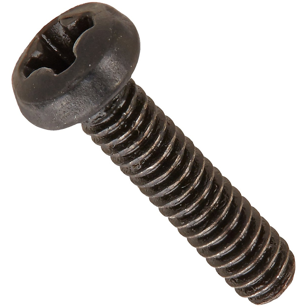 Small Parts Steel Pan Head Machine Screw, Black Oxide Finish, Meets ASME B18.6.3, #1 Phillips Drive, #2-56 Thread Size, 3/8" Length, Fully Threaded, Import (Pack of 100)