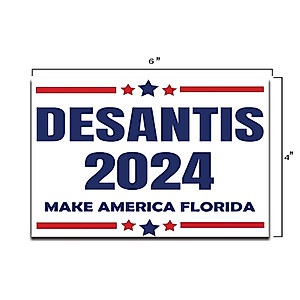 Bumper Sticker Magnet Sign | Ron Desantis President 2024 Magnet | Car Bumper Vinyl Magnet | Funny Tool Box Magnet Sign - 6x4 in. FJB Desantis 24 Make America Florida Stars