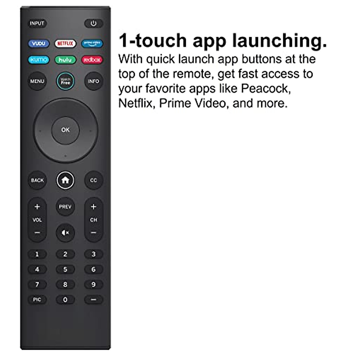 Universal Remote Control, XRT140 Smart TV Remote Compatible with VIZIO All LED LCD HD 4K UHD HDR Smart TVs