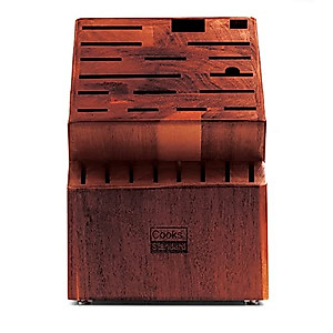 Cooks Standard 25 Slot X-Large Acacia Knife Block Holder without Knives, Countertop Butcher Block Kitchen Knife Stand, Hold Multiple Large Blade Knives, Wider Slots for Easier Storage