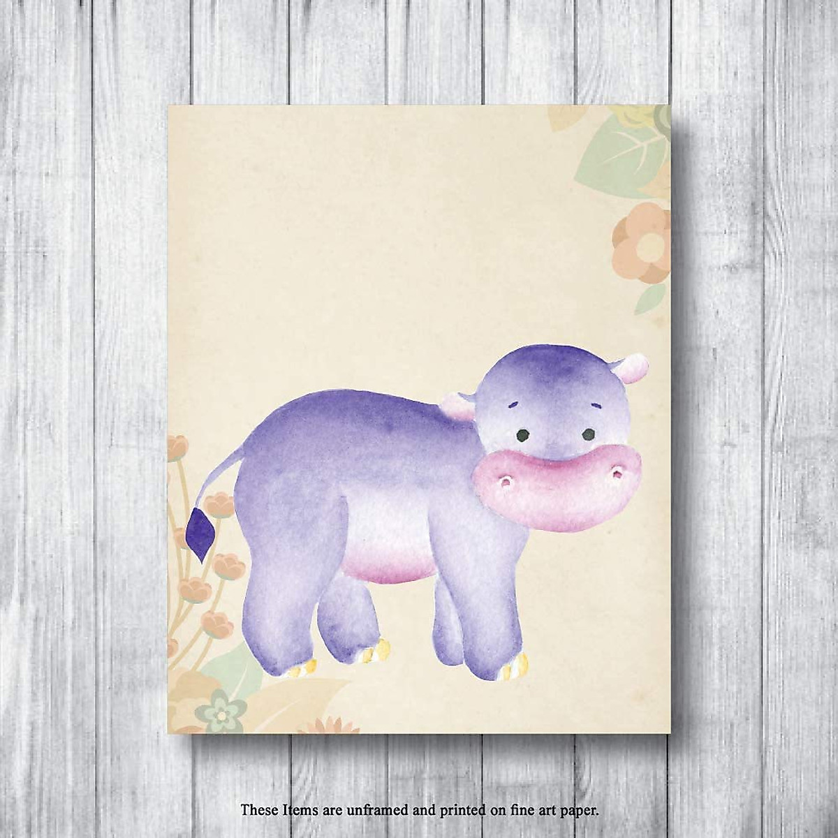 Safari Nursery Decor Jungle Baby Animals Prints for Nursery Decor Art - Large Giant Collection - 6 UN-Framed Neutral Kids Stuff Animal Theme Wall Prints. Elephant Giraffes boy Lion Buddies (5x7)