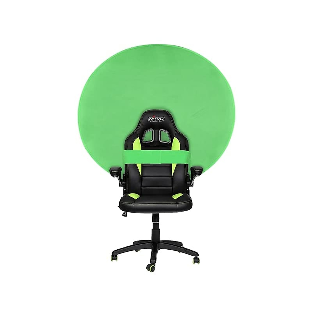 Webaround Big Shot 56" | Green | Portable Collapsible Webcam Backdrop | Attaches to Any Chair | Wrinkle-Resistant Fabric | Ultra-Quick Setup and Takedown | Perfect for Zoom, Webex, Teams, etc.