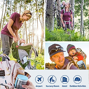 TechoEcho Travel Baby Bottle Brush Set with Extendable Liquid Silicone Bottle Brush，Nipple Brush，Built-in Bottle Drying Rack，Straw Cleaner Brush，Baby Bottle Soap Dispenser，Bottle Warmer（Yellow&Blue）