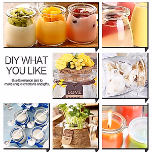 KAMOTA Glass Jars, 40 PACK 6 oz Clear Yogurt Jars With PE Lids, Glass Pudding Jars Yogurt Jars Ideal for Jam, Honey, Wedding Favors, Shower Favors(200ml)