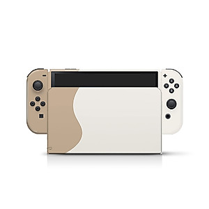 Tacky Design Beige Colorwave Skin Compatible with Nintendo Switch OLED Skin - Vinyl 3M Color Blocking Stickers Set - Compatible with Nintendo Switch OLED Skin Joy Con, Console, Dock - Decal Full Wrap