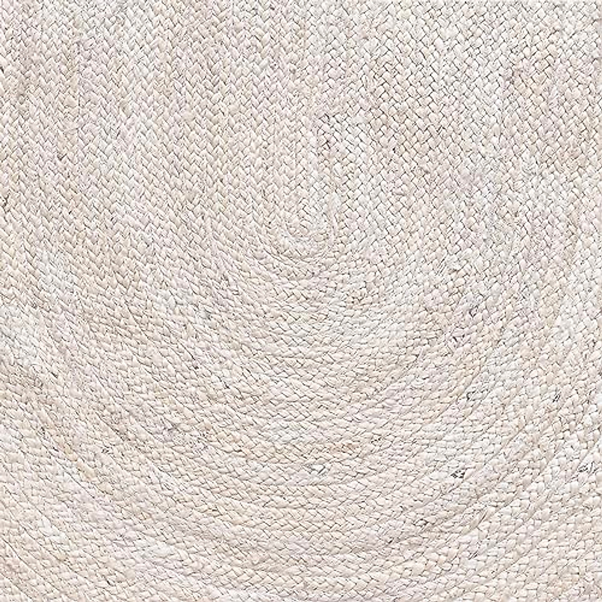 HOMEMONDE Farmhouse Jute Rugs Hand Braided Natural Fiber Oval Shape 4 X 6 Feet Rug Carpet for Living Room, Bedroom - Off White