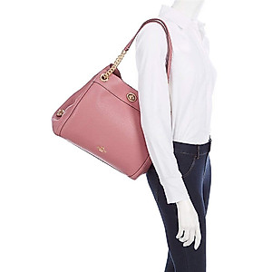 Coach Edie Turnlock Leather Shoulder Bag, Rose